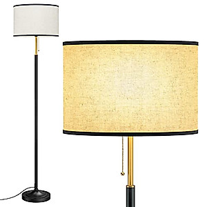 LEPOWER Floor Lamps for Living Room, Modern Standing Lamp for Bedroom, Black Tall Floor Light, Mid Century Floor Lamp, Minimalist Studying Lamp for Office, Study Room (E26 9W Bulb Included)