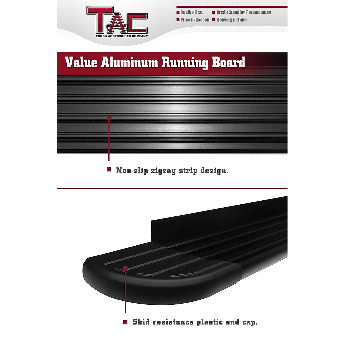 TAC Running Boards Fit 2011-2019 Ford Explorer Value Aluminum SUV Black Side Steps Nerf Bars Step Rails Running Boards Off Road Automotive Exterior Accessories (2 Pieces Running Boards)