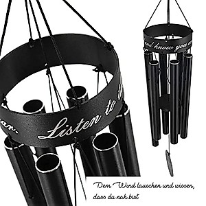 Pet Memorial Wind Chime, 30 Inches Paw Print Pet Remembrance Gift to Honor and Remember a Dog, Cat, or Other Pet, Premium Metal Wind Chime, Black