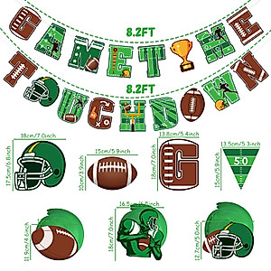 Football Hanging Swirl Decorations Football Birthday Banner Supplies Include Touch Down Game Time Pennant Banner Hanging Spirals for Sport Tailgate Game Day Party