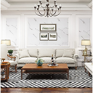 FunStick White Marble Contact Paper Peel and Stick Countertop Covers for Bathroom Kitchen Counter Top Wallpaper