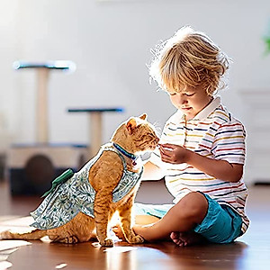 4 Pieces Dog Bowknot Floral Dress Pet Princess Dress Dog Sundress Dog Princess Dress Puppy Summer Dress for Small Pets Dogs Puppy Cats(X-Small)