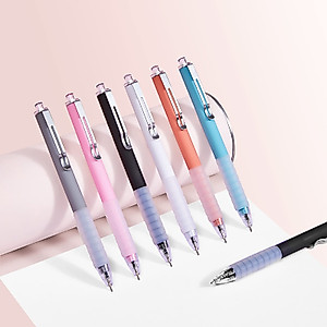 FULLPAD Black Ballpoint Pens, Retractable Medium Point 1.0mm Office Supplies Pen with Super Soft Grip & Metal Gold Clip, Smooth Writing Black Ink Journaling Pens, Gift Pen Set