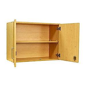 Tot Mate Wall Mounted Storage Lock Cabinet - 30in Wide | Ready-to-Assemble, Maple/Maple
