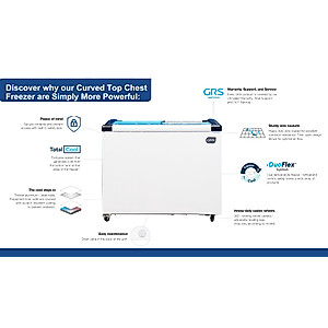 GRS Glass Door Small Chest Freezer - 4.13 Cubic Feet Small Deep Freezer with LED Light and 2 Removable Baskets, Mini Freezer Ideal for Ice Cream and Frozen Novelties