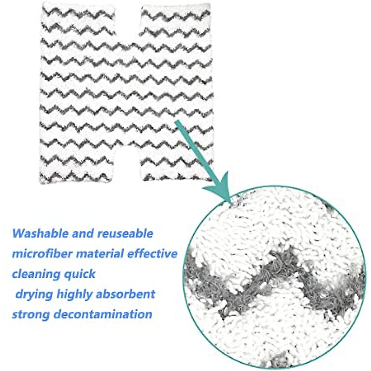 4 Pack Steam Mop Pads for Shark Lift-Away Pro Genius S3973, S3973D, S3973WM, S5002Q, S5003A, S5003D, S5004, S6001W, S6002, S6002C, S6003D, S6003W Touch-Free Dirt Grip Washable Replacement Mop Pads