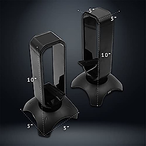 Tilted Nation RGB Headset Stand and Gaming Headphone Stand for Desk Display with Mouse Bungee Cord Holder - Gaming Headset Holder with USB 3.0 Hub for Xbox, PS4, PC - Perfect Gaming Accessories Gift