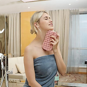 KECUCO 3 Pcs Bath Sponge for Women, Men, Kids, Sponge Loofah Body Scrubber Shower Sponge for Body Wash Bathroom, 3 Colors & Large Size Bathing Sponge Bathing Accessories(Large Size)