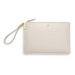 KATIE LOXTON Bride Womens Vegan Leather Secret Message Pouch Clutch Metallic White