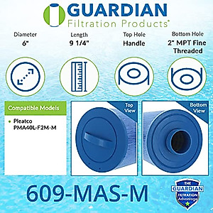 Guardian Filtration - Spa Filter Replaces PMA40L-F2M Master Spas | Replaced PLEATCO PMA40L-F2M-M, X268365, PMA-EP2, X268514, X268511, X268543