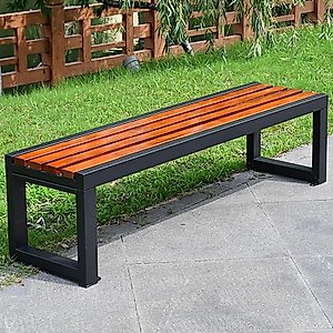 ZDMZR Outdoor Bench, Metal Park Bench Cast Iron Outdoor Benches Front Porch Outdoor Furniture for Patio, Garden Bench, Park, Lawn, Yard (Size : 150cm/59in)