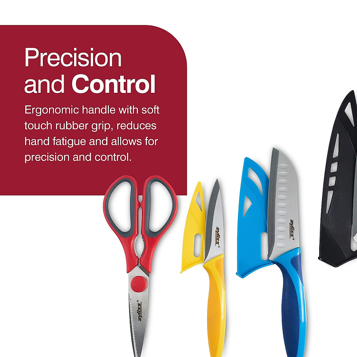 ZYLISS 4 Piece Value Knife Starter Set with Sheath Covers, Stainless Steel