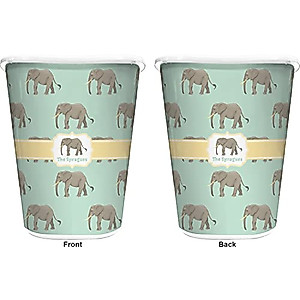 RNK Shops Elephant Waste Basket - Double Sided (White) (Personalized)