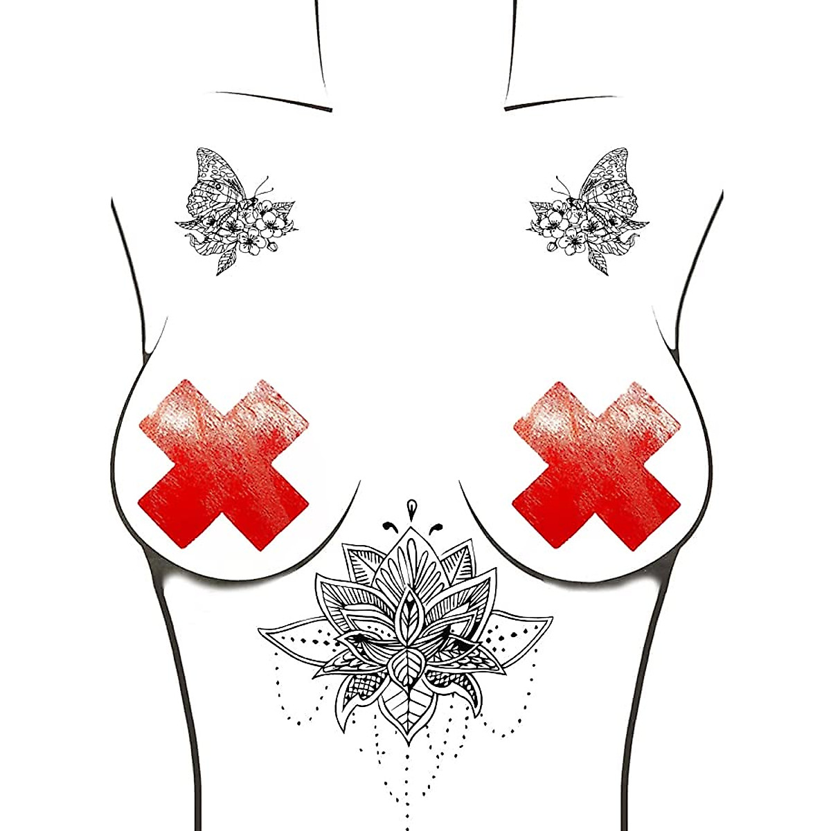 Neva Nude Vixen Red Wet Vinyl Naughty Knix G-String and Nipztix Pasties Set