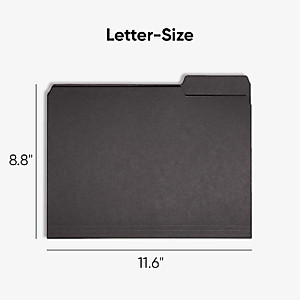 Smead Interior File Folder, 1/3-Cut Tab, Letter Size, Black, 100 per Box (10243)