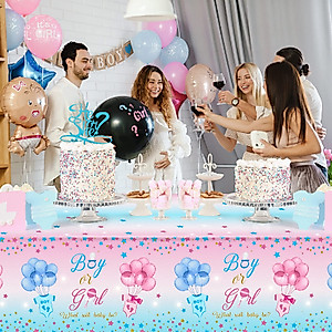 Mixweer 3 Pcs Gender Reveal Table Cloth Gender Reveal Party Supplies Waterproof Boy or Girl Plastic Tablecloth Pink and Blue Disposable Table Cover for Gender Reveal Baby Party Decorations, 54" x 108"