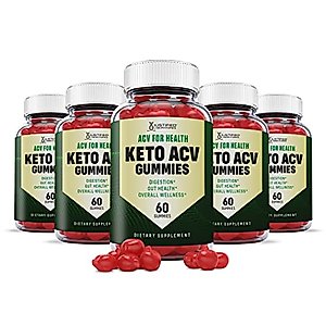 Justified Laboratories (5 Pack) ACV for Heath Keto ACV Gummies 1000MG with Pomegranate Juice Beet Root B12 300 Gummys