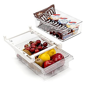 LuvIdeal Fridge Organizer Drawer Combo Set - Refrigerator Drawers, Stackable Fridge Organizer, Pull Out Fridge Drawer, Fridge Shelf Holder Storage Bins, Deli Drawer Cheese, Meat, Butter, Egg, Yogurt