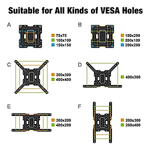 GINKGO TV Wall Mount for Most 26-55 Inch TVs, Full Motion TV Mount with Swivel, Tilt and Extension Arm, Wall Mount TV Bracket Single Stud Center Angle Design, Max VESA 400x400mm