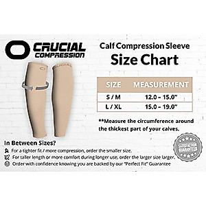 Calf Compression Sleeve for Men & Women (20-30mmHg) - Best Calf Compression Socks for Running, Shin Splint, Calf Pain Relief, Leg Support Sleeve for Runners, Medical, Air Travel, Nursing, Cycling