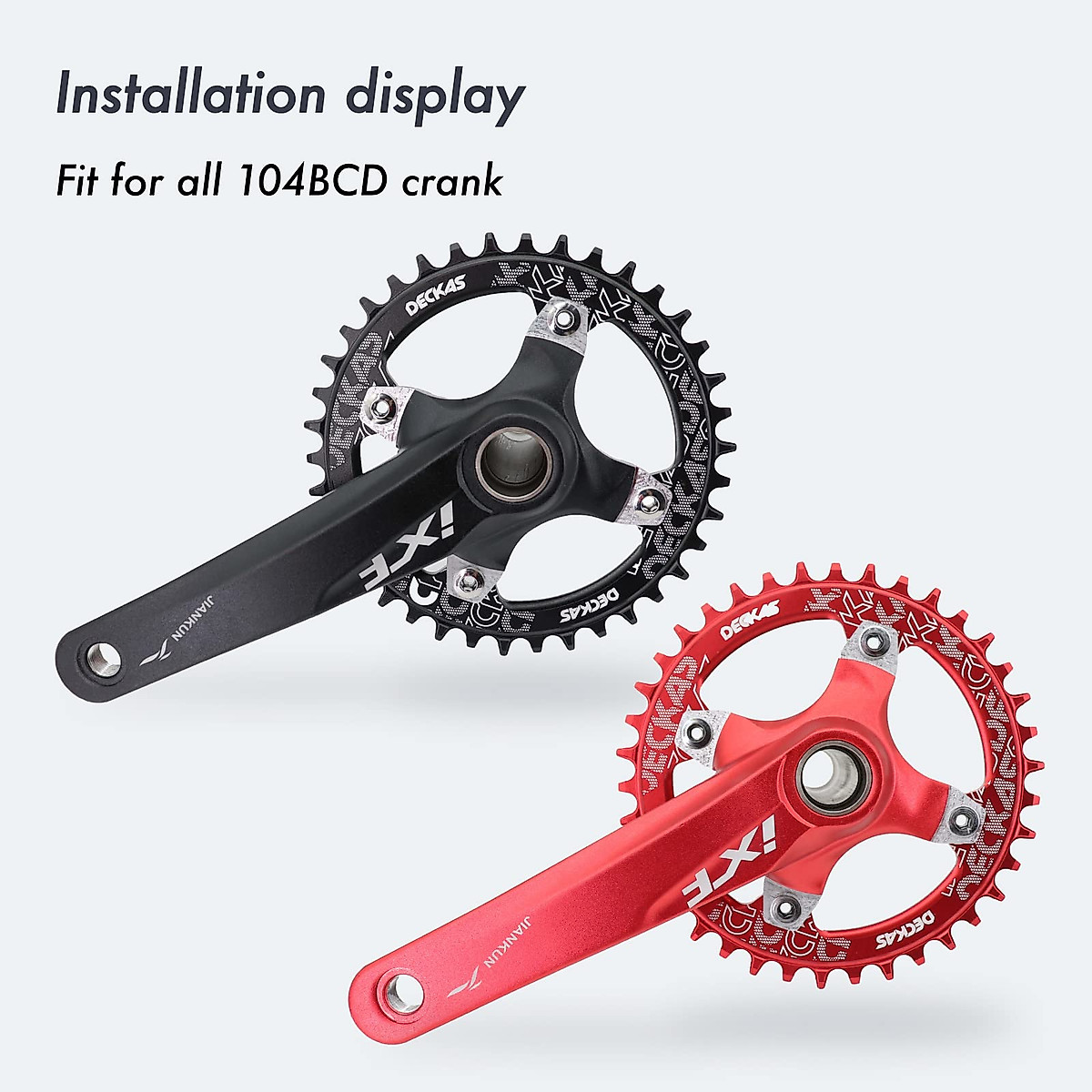 DJC Bike Chainring 104mm BCD Round/Oval MTB 104BCD 7/8/9/10/11/12 Speed Narrow Wide Tooth Aluminum 7075 Super Lightweight 30T 32T 34T 36T 38T 40 42 DH XC Trail Fat Bike ebike (1# Round Black, 30T)