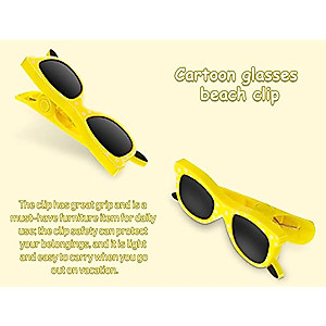 4 Pieces Beach Towel Windproof Clips for Beach Chairs Patio and Pool Accessories Cartoon Glasses Cocktail Glasses Towel Clips Funny Decorative Clothespins for Home