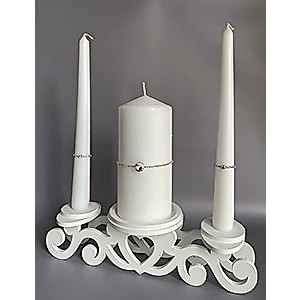 Magik Life Unity Candle Set for Wedding - Wedding Accessories for Reception and Ceremony - Candle Sets - 6 Inch Pillar and 2 10 Inch Tapers - Decorative Pillars White