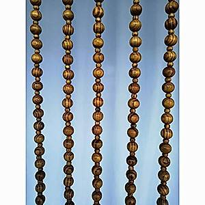 OKUOKA Beaded Door Curtains for Doorways Wood Bead String Curtain for Room Dividers Home Screen Entrance Ornaments Retro Style -27 Strands, Size Customizable (Size : 80x175cm)