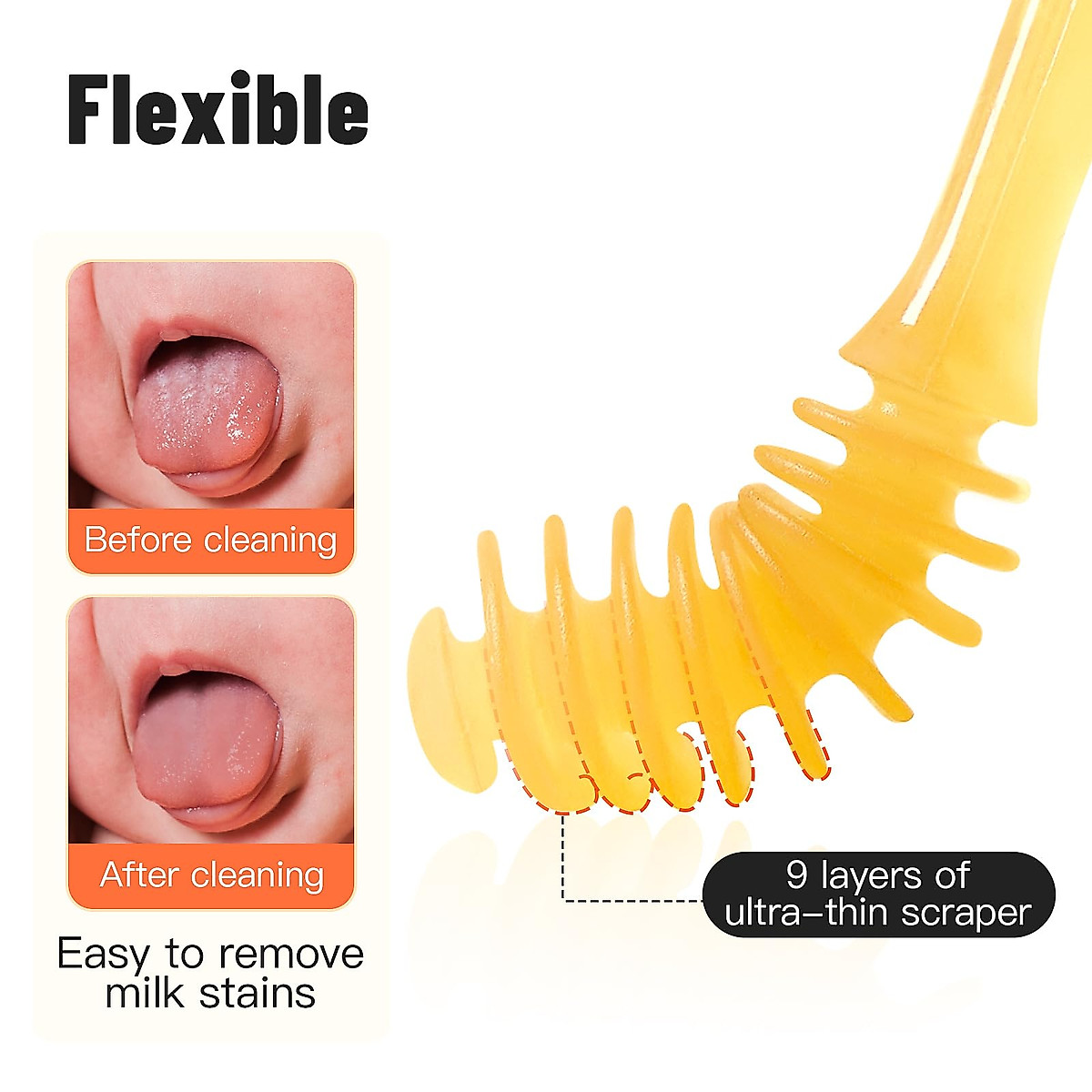 Phanpy Baby Toothbrush, Silicone Baby Tongue Cleaner Newborn, Infant Toothbrush 0-6 Months and 6 to 12 Months, Baby First Toothbrush, Oral Cleaner, Baby Mouth Cleaner