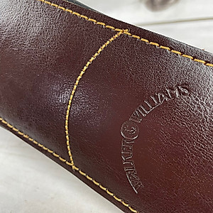 Walker & Williams Super Wide 4" Dark Brown Double Premium Padded Top Grain Leather Guitar Strap For Acoustic, Electric, And Bass Guitars