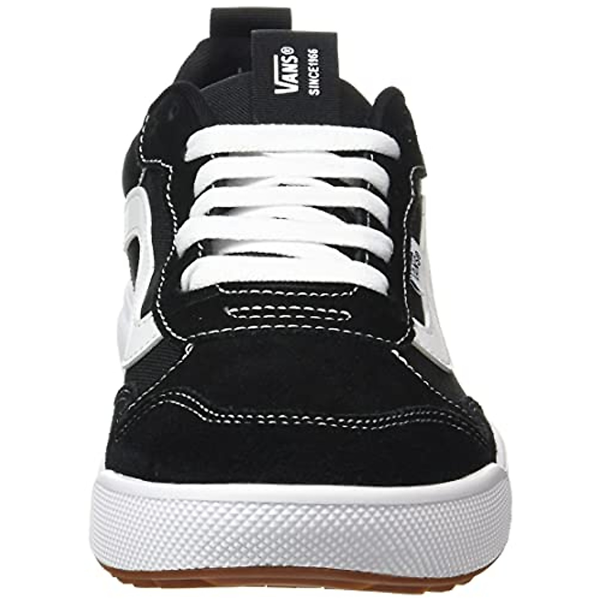 Vans Men's Low-Top Trainers Sneaker, Suede Canvas Black White, 9.5