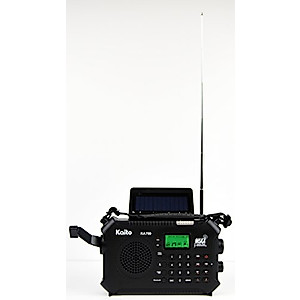 Kaito KA700 Bluetooth Emergency Hand Crank Dynamo & Solar Powered AM FM Weather NOAA Band Radio with Recorder and MP3 Player - Rugged Design for Hiking, Camping, Construction Sites, Etc. (Black)