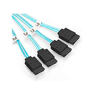 CableCreation Mini SAS 26Pin (SFF-8088) Male to 4 SATA 7Pin Female Cable, Mini SAS Host/Controller to 4 SATA Target/Backplane, 1M / 3.3FT