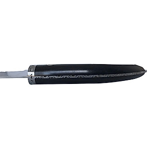 Laguiole en Aubrac Cuisine Gourmet Stainless Fully Forged Steel Made In France Bread Serrated Knife With Ebony Wood Handle, 9-in / 25cm