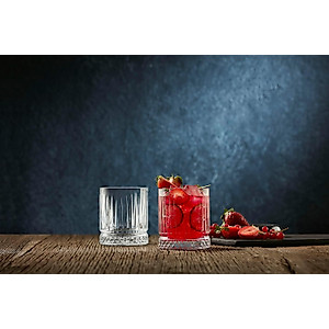 Biandeco Pink Whiskey Glasses, Lowball Rock Barware Set of 4, Colored Old Fashioned Tumbler with Heavy Base for Scotch, Bourbon, Liquor or Cocktail Drinking, 12 oz