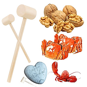30 Pieces Mini Wooden Hammers Mallets , Ideal for Wooden Crab or Lobster Mallets Wooden, Ideal for Hammer/ Mallets for Breakable Chocolate Treats , Serves many purposes Kids Toys, DIY, Personalize