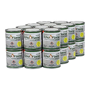 EchoFlame Gel-Fuel for Portable Indoor/Outdoor Tabletop Fireplaces, Gel Torches and Gel Burners (Pack of 24)
