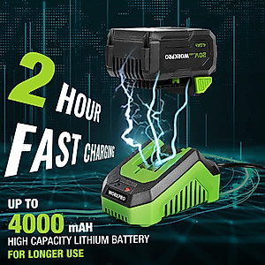 WORKPRO Cordless Impact Wrench 1/2 inch, 20V Brushless Impact Gun, High Torque 370 Ft-Lbs (500N.M), Variable Speeds, with 4.0 Ah Battery, Fast Charger, 4 Impact Sockets and Storage Case