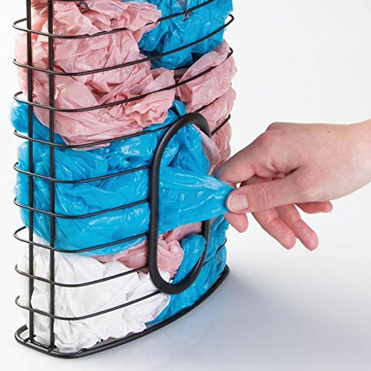 iDesign Axis Over the Cabinet Kitchen Storage Holder for Plastic and Garbage Bags - Matte Black