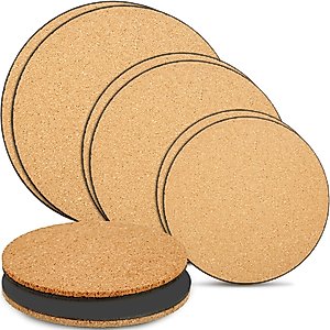 6 Pieces Cork Plant Mat Plastic Plant Mat Round Plate Pad for Garden, Courtyard, Pot Mat, Indoor Outdoor and DIY Craft Project (4 Inches, 6 Inches, 8 Inches)