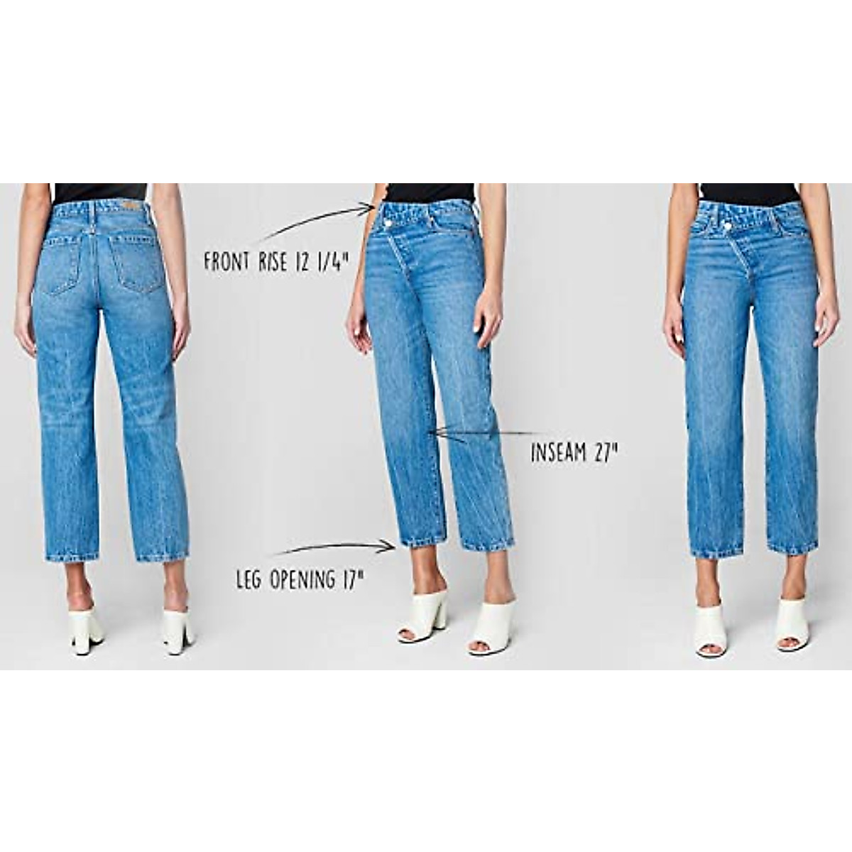 [BLANKNYC] Womens Luxury Clothing Ribcage Straight Leg Denim Jean Pants, The Baxter, Higher Power, 25