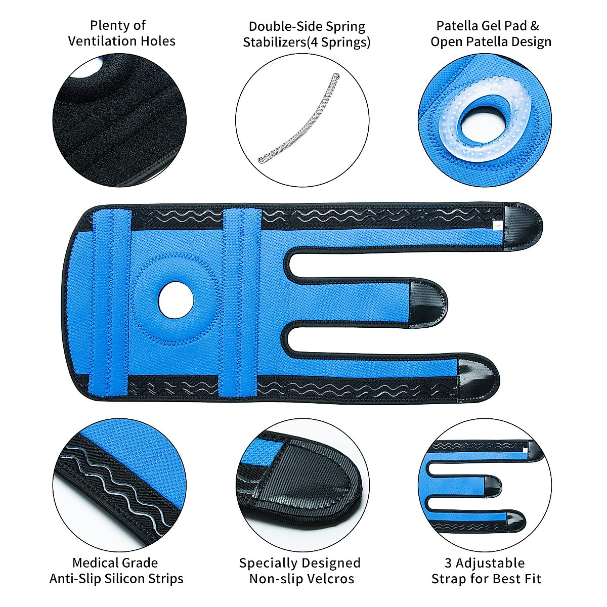 ABYON Knee Braces for Knee Pain,Adjustable Maximum Knee Support for Men and Women with Side Stabilizers & Patella Gel Pad for Meniscus Tear, Arthritis, Joint Pain Relief and Fast Recovery