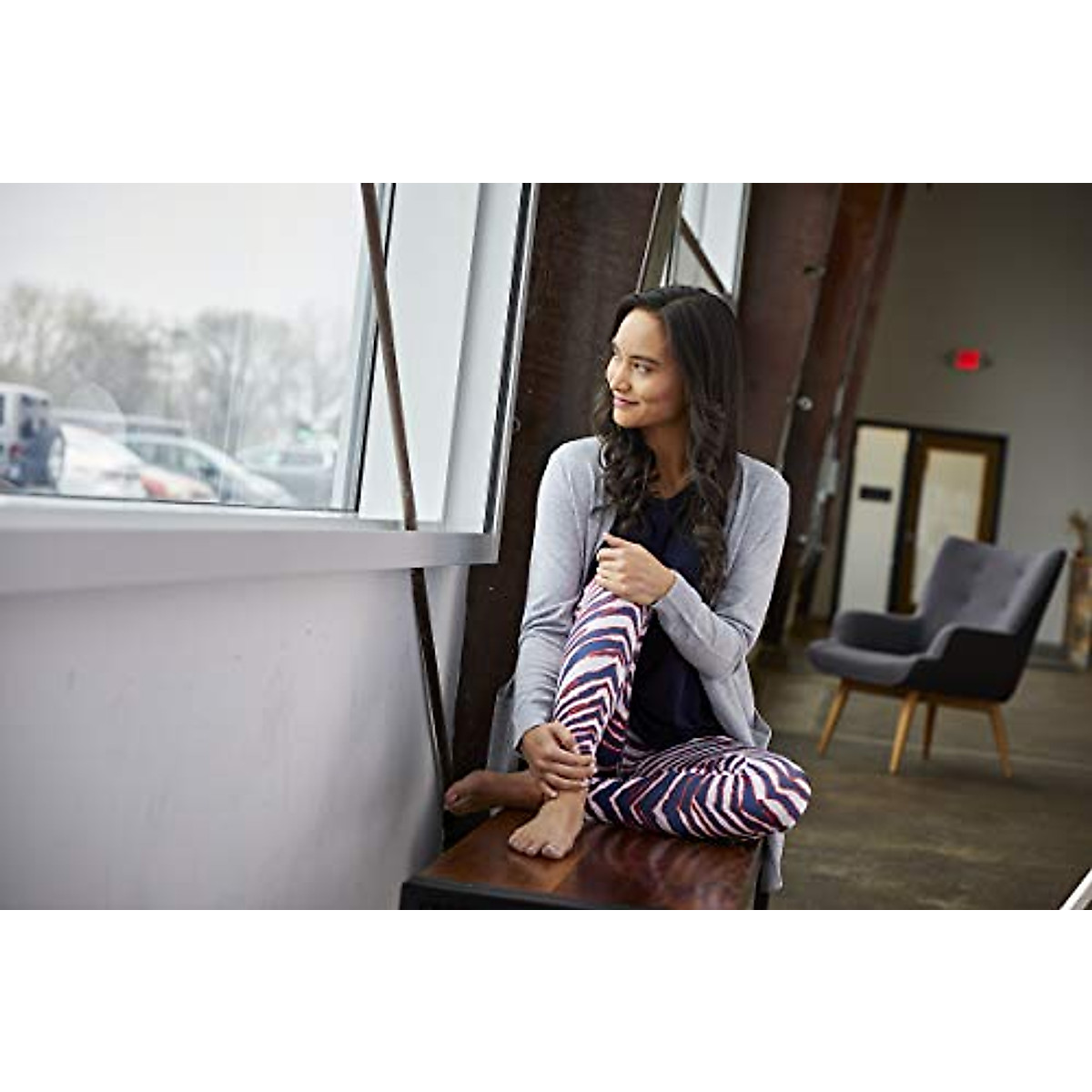 Zubaz Women's Standard Zebra Leggings, Team Color, X-Large