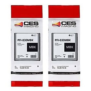 CES Imaging Canon Replacement PFI-030MBK Matte Black 2-Pack 55ml Ink Tanks in Retail Package