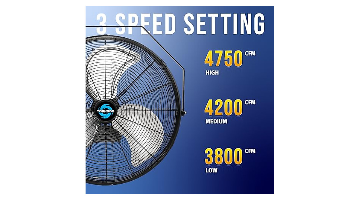 Tornado 20-Inch High Velocity Wall Fan - Powerful 4750 CFM | UL Listed