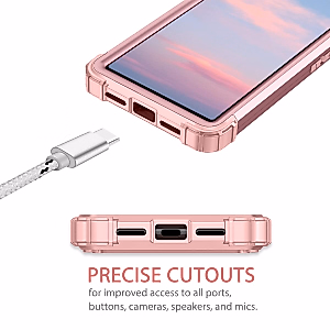 LONTECT for Google Pixel 7 Pro Case Glitter Sparkly Bling Shockproof Heavy Duty Hybrid Sturdy Drop Protective Cover Women Girl Case for Google Pixel 7 Pro 2022,Shiny Rose Gold