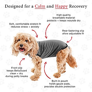 BellyGuard Recovery Suit for Dogs, After Surgery Dog Recovery Suit Female and Male, Soft Cotton Dog Surgery Suit Female Spay, Dog Surgical Recovery Suit Male Neuter, Comfy Surgical Onesie for Dogs.