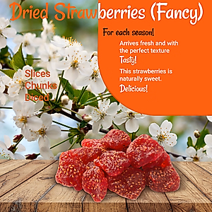 Dried Strawberries Fancy | 1 LB - Sweetened Dried Fruit | Dehydrated Fruit Bites | Packed in New York Zip-Seal Bag for Exceptional Freshness by Oh Nuts