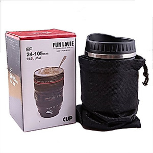 FUNLAVIE Camera Lens Mug Travel Coffee Mug Novelty Birthday Gifts for Women Men