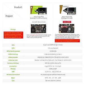 Jetson NANO 4GB Development Board Kit (SUB) B01 with Official Module for Artificial Intelligence Python Programming